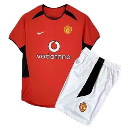 Retro Manchester United Home Kids Football Kit 02/04 - SoccerLord